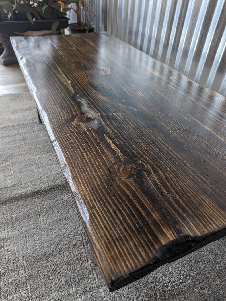 Distressed Coffee Table reclaimed Solid Wood Table W Metal - Etsy