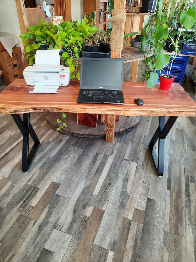 Office Desk / Computer Desk, Solid Live Edge Cedar Table, Custom Wood ...