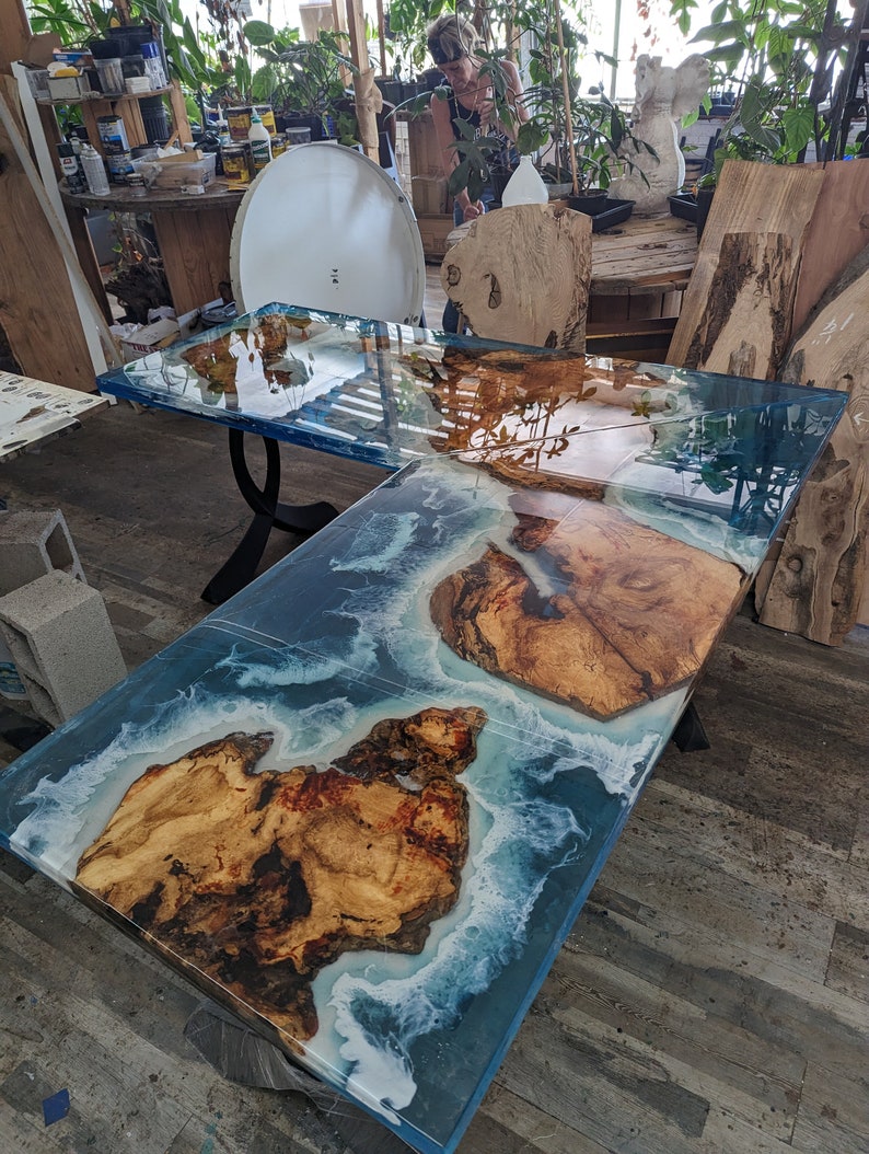 Epoxy Ocean Table / Office Desk / River Table 72" X 30" … " Big Daddy-o ...