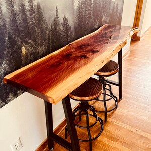 Bar Top / Console Table / Live Edge Epoxy Bar Top Cedar 'the Lisa ...