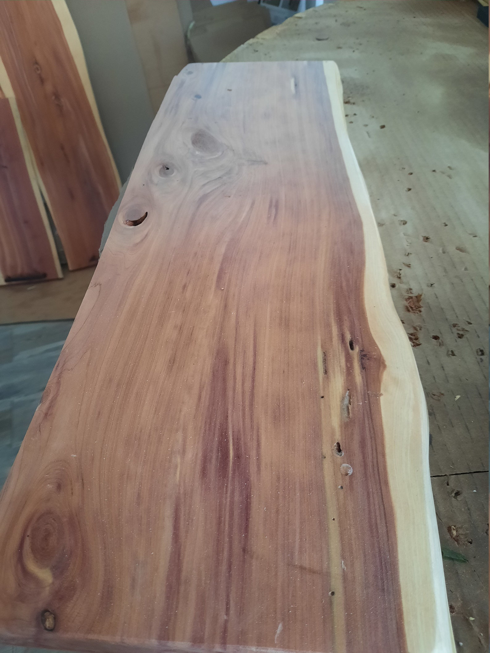 Live Edge Floating Shelf | Cedar | Rustic Floating Edge Shelf| Epoxy ...