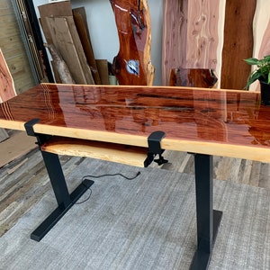 Office Desk / Computer Desk, Solid Live Edge Cedar Table, Custom Wood ...