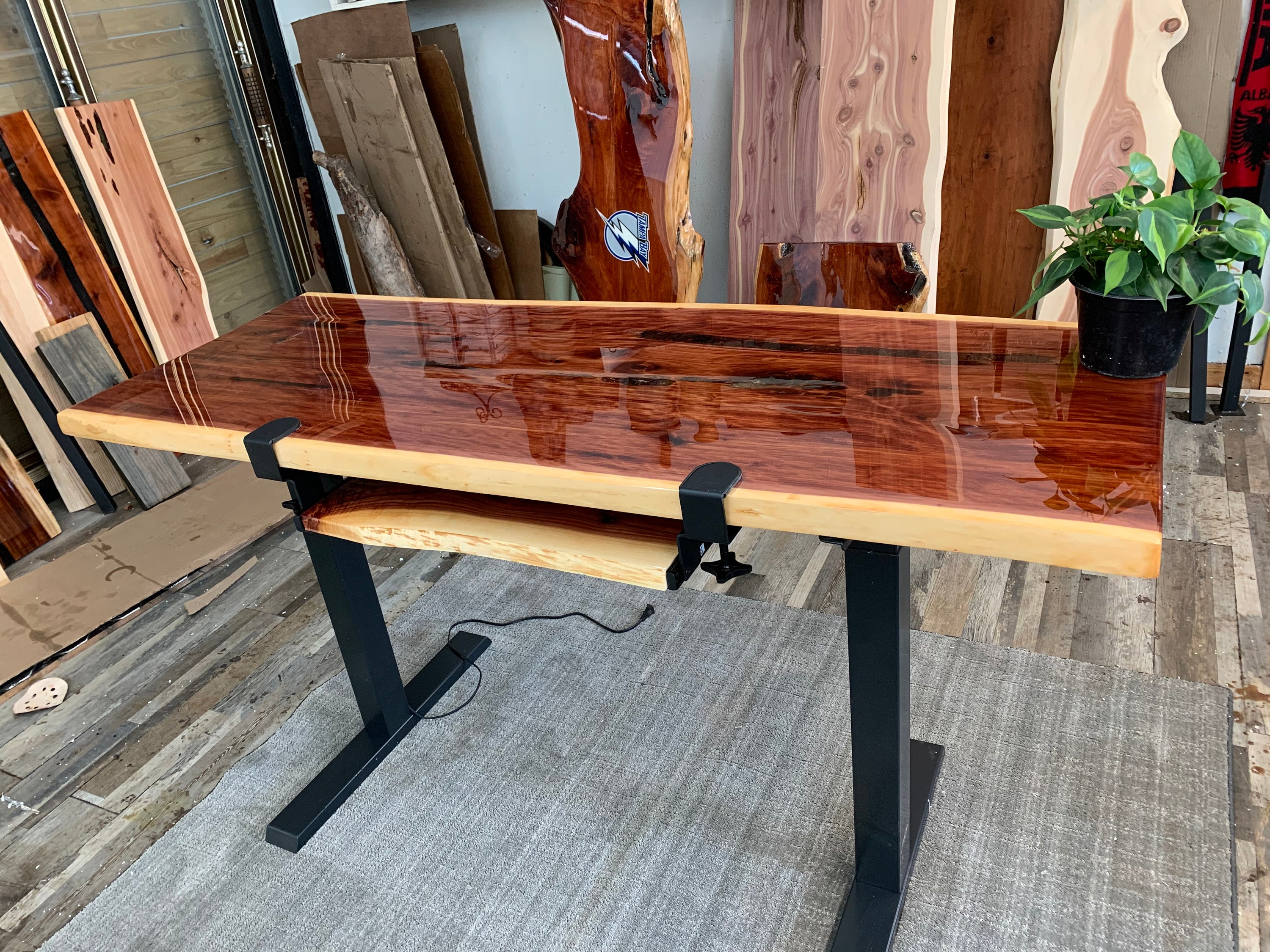 Office Desk / Computer Desk, Solid Live Edge Cedar Table, Custom Wood ...