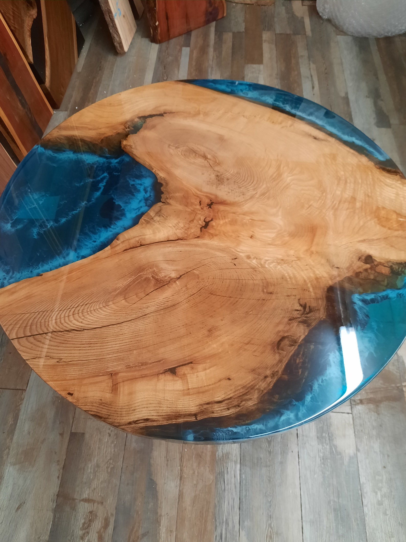 Round Epoxy Ocean Table / 36" Epoxy Table … USA Beautiful !!!! Handmade ...