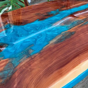 Epoxy River Table Oval , Live Edge Cedar Epoxy Table, Epoxy Resin Table, River Table, Resin ...