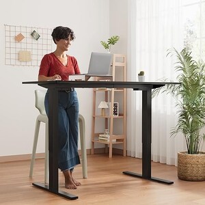 Electric Adjustable Standing Desk Legs Frame Stand up Desk Base Pre-set ...