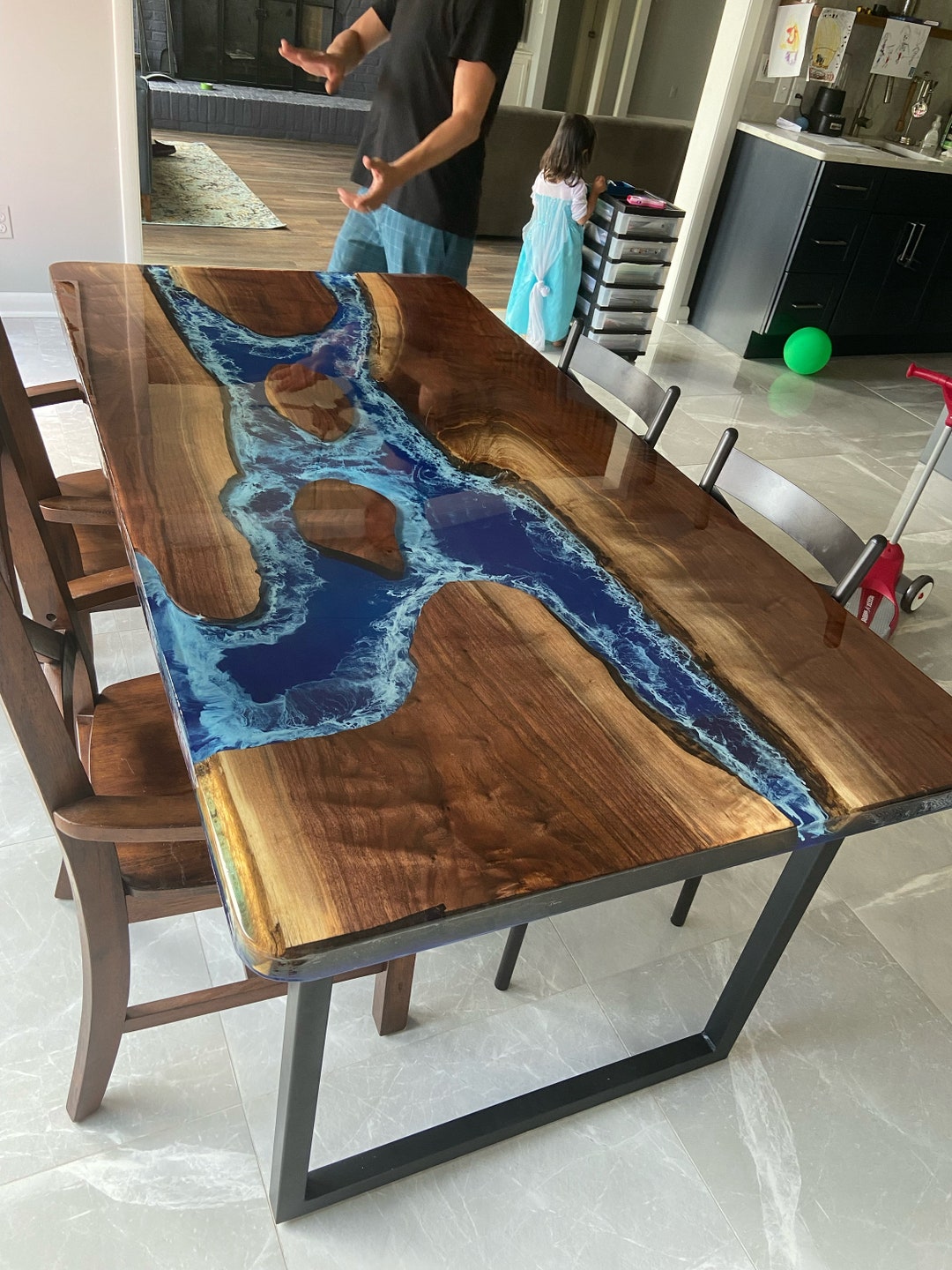 Epoxy Ocean Table / 36" X 70" Walnut - Etsy