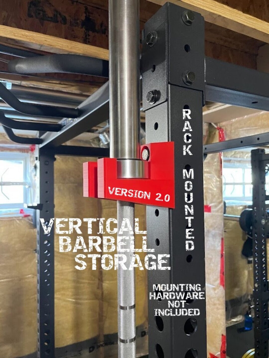 Vertical Barbell Storage 2.0 rack Mounted W/o Hardware 1 PACK holds 1 ...