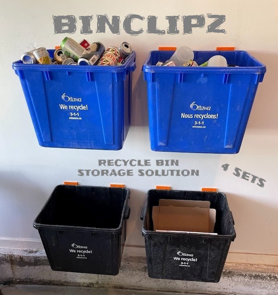 Recycle Bin Holder binclipz 4 SETS holds 4 Bins - Etsy