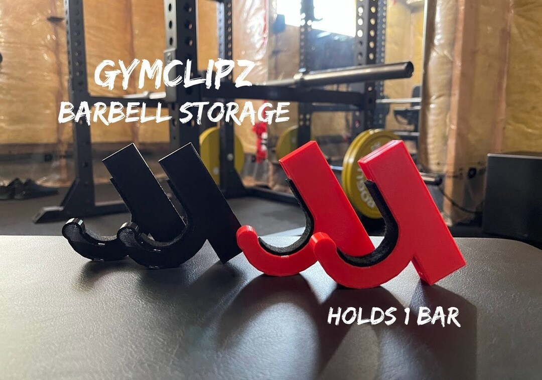 Horizontal Barbell Storage wall Mounted 1 SET holds 1 Bar - Etsy