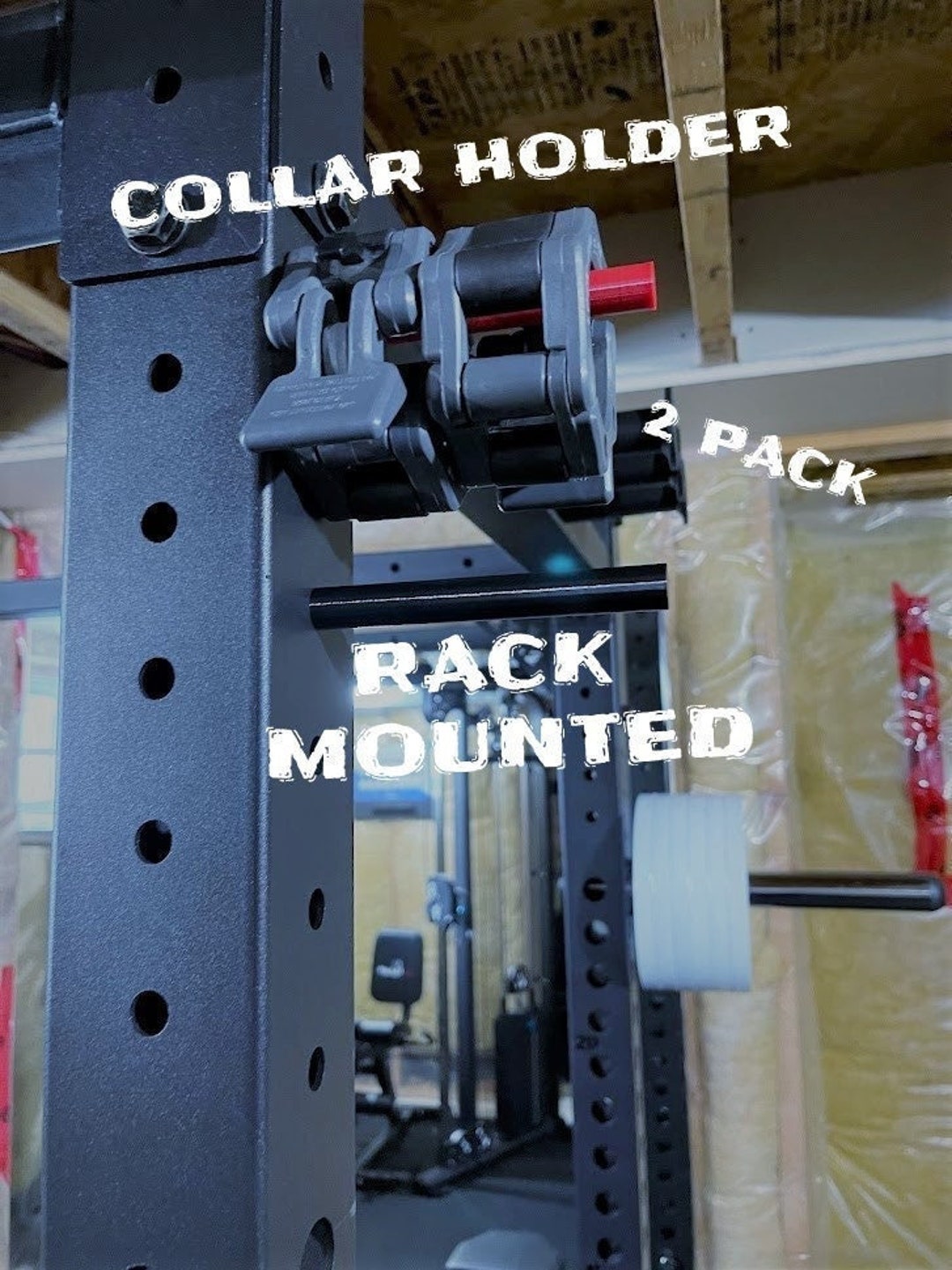 Barbell Collar Holder rack Mounted 2 Pack holds 4 - Etsy