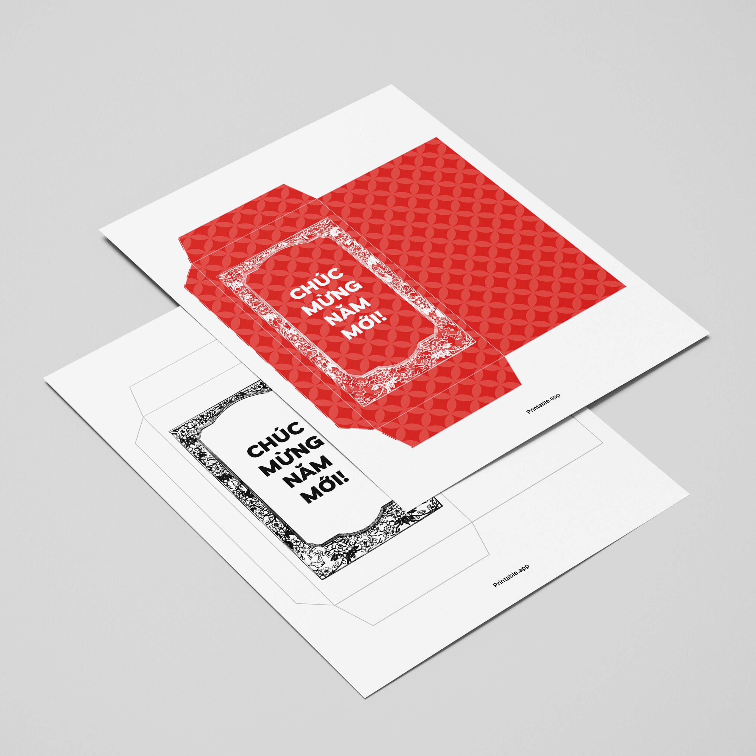 Red Envelope Printable – Bao Lì Xì for Vietnamese Lunar New Year / Tết ...