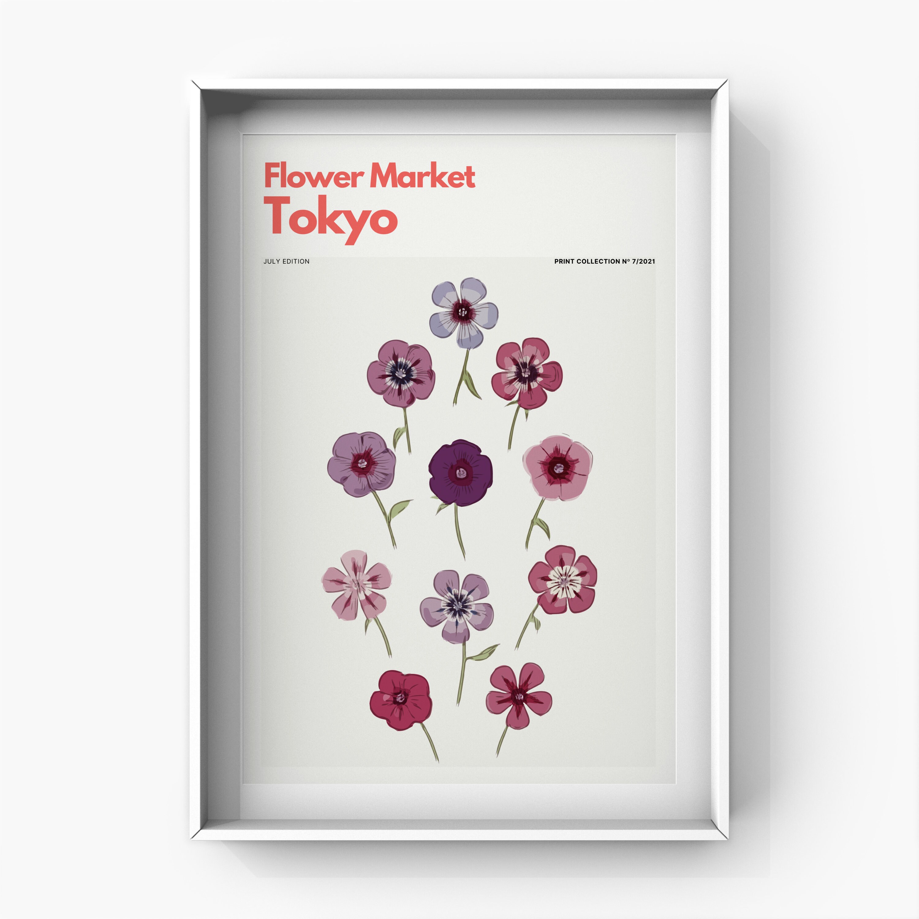 Flower Market Tokyo Print, Botanical Poster, Floral Print, Flower ...