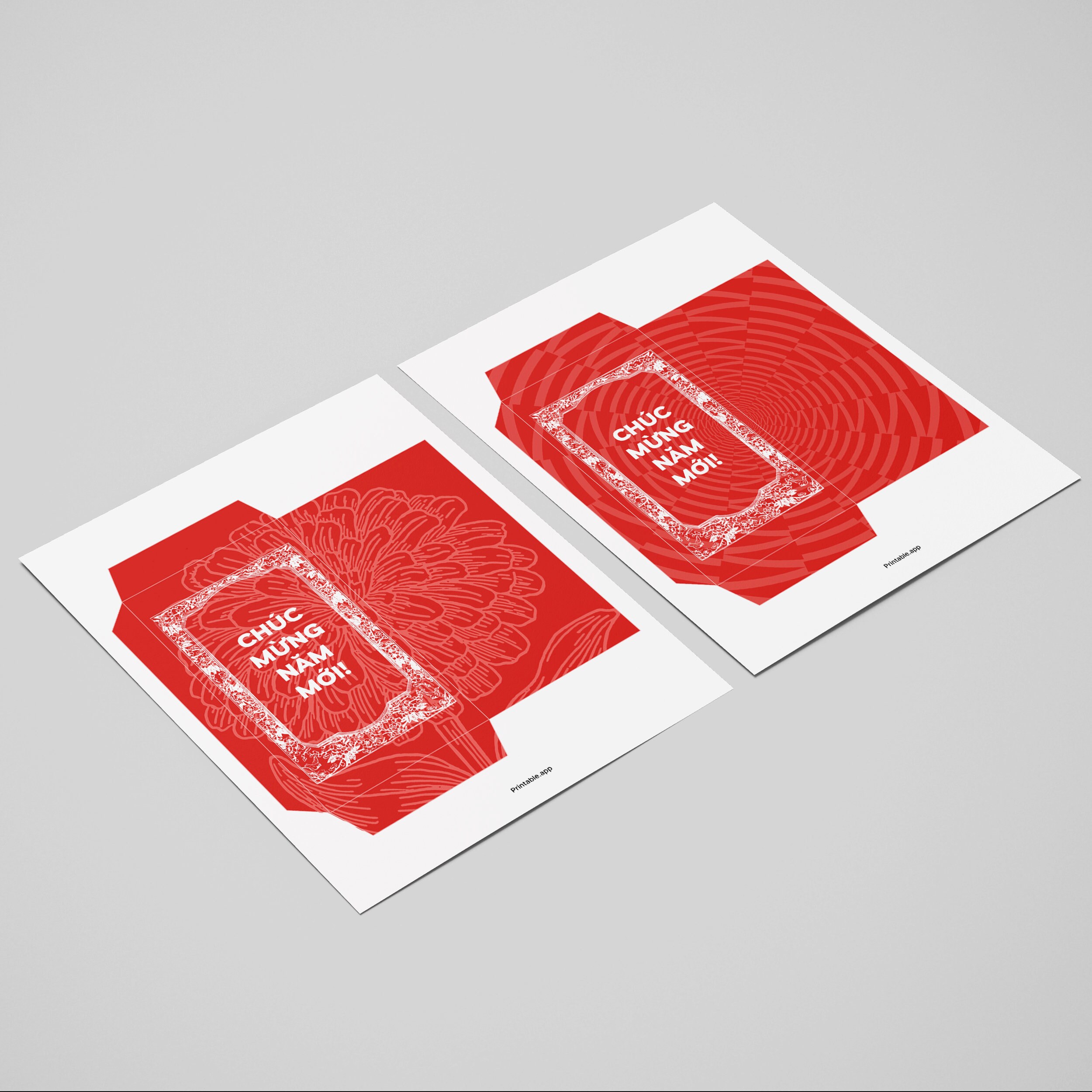 Red Envelope Printable – Bao Lì Xì for Vietnamese Lunar New Year / Tết ...
