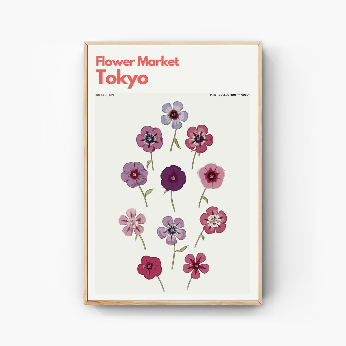 Flower Market Tokyo Print, Botanical Poster, Floral Print, Flower ...