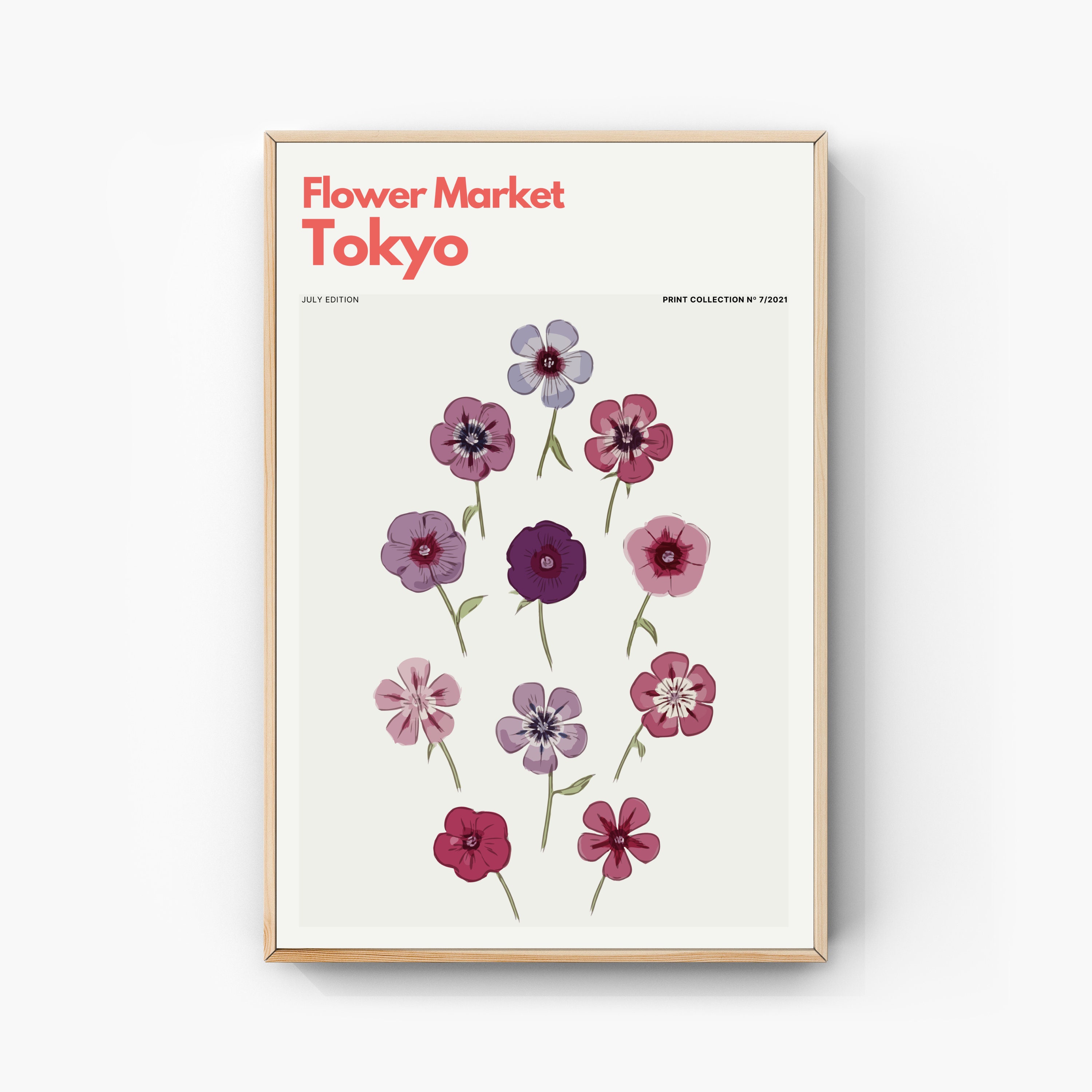 Flower Market Tokyo Print, Botanical Poster, Floral Print, Flower ...