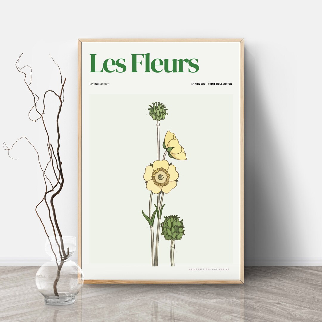 Flower Market Les Fleurs Print, Botanical Poster, Floral Print, Flower ...