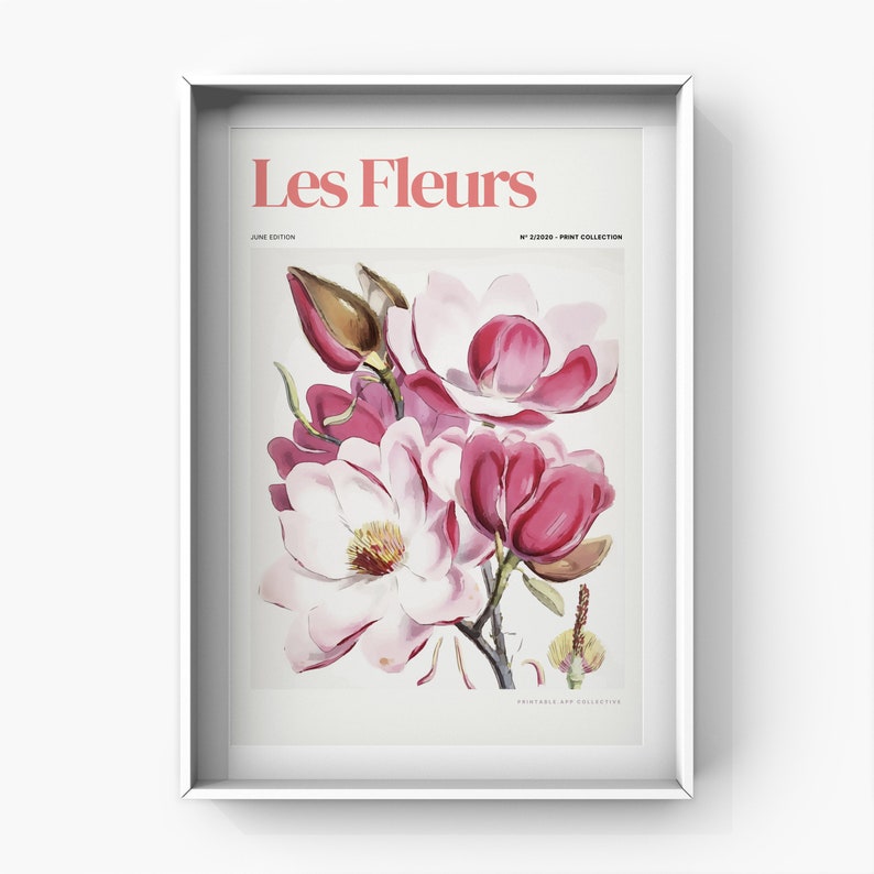 Flower Market Les Fleurs Print, Botanical Poster, Floral Print, Flower ...