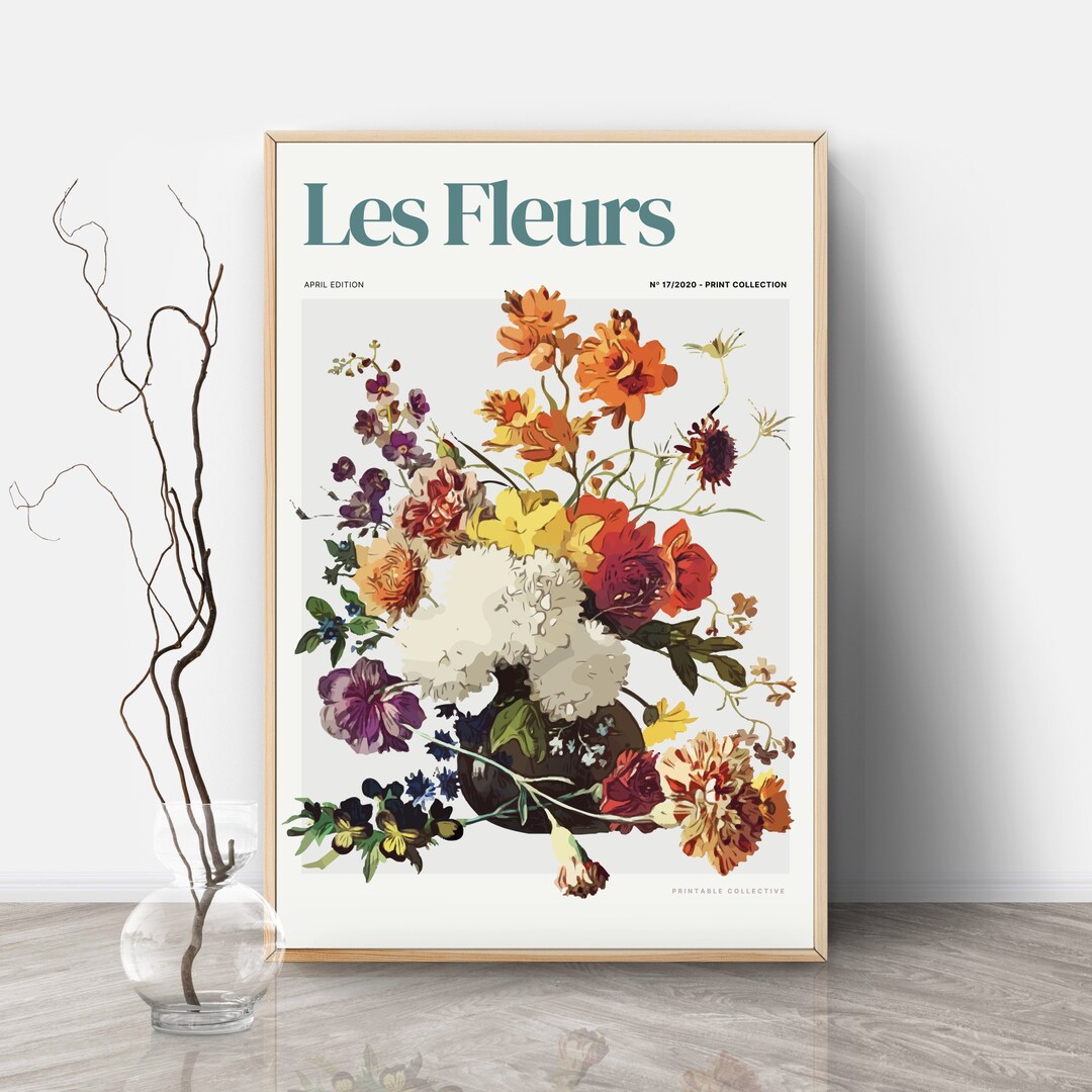 Flower Market Print, Botanical Poster, Floral Print, Flower Market ...