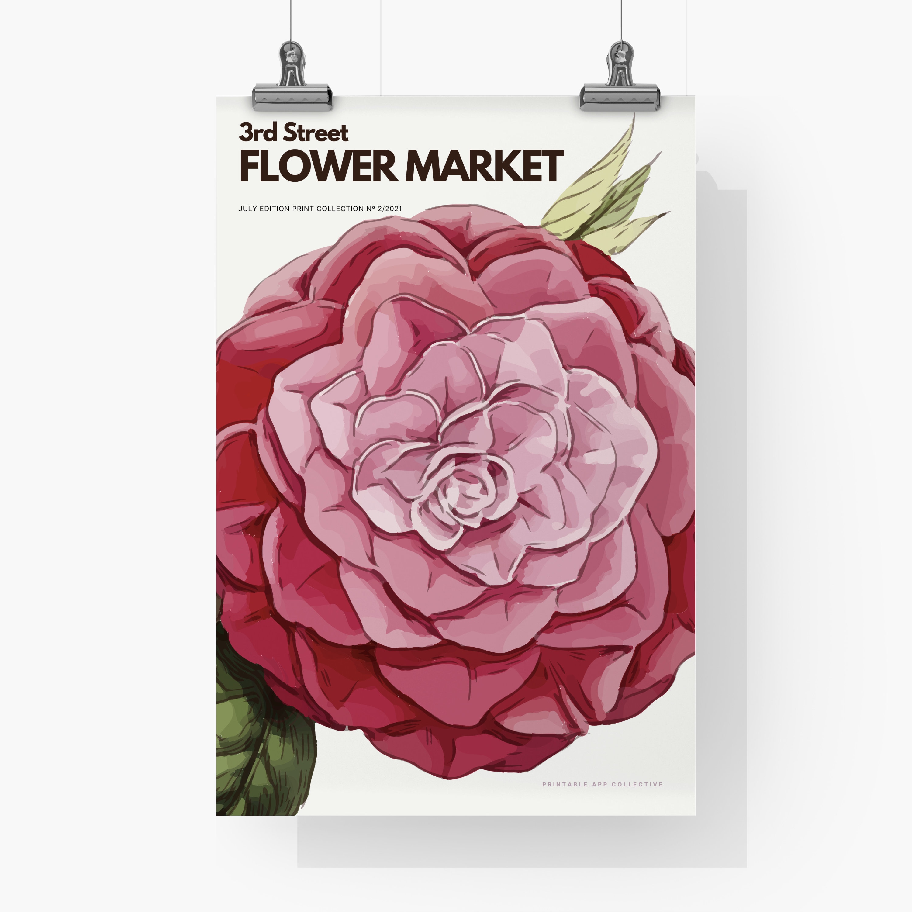 Flower Market Print, Botanical Poster, Floral Print, Flower Market ...
