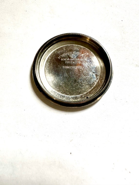 Vintage Tudor stainless steel wrist watch case back - Gem