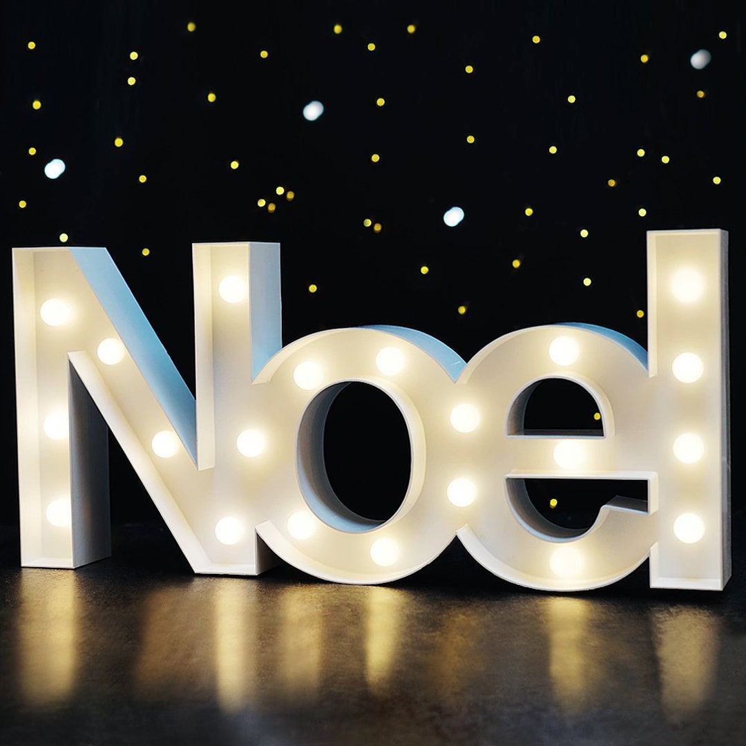 18 Christmas Decorations Noel White Letters With Lights 6hr Timer Light ...
