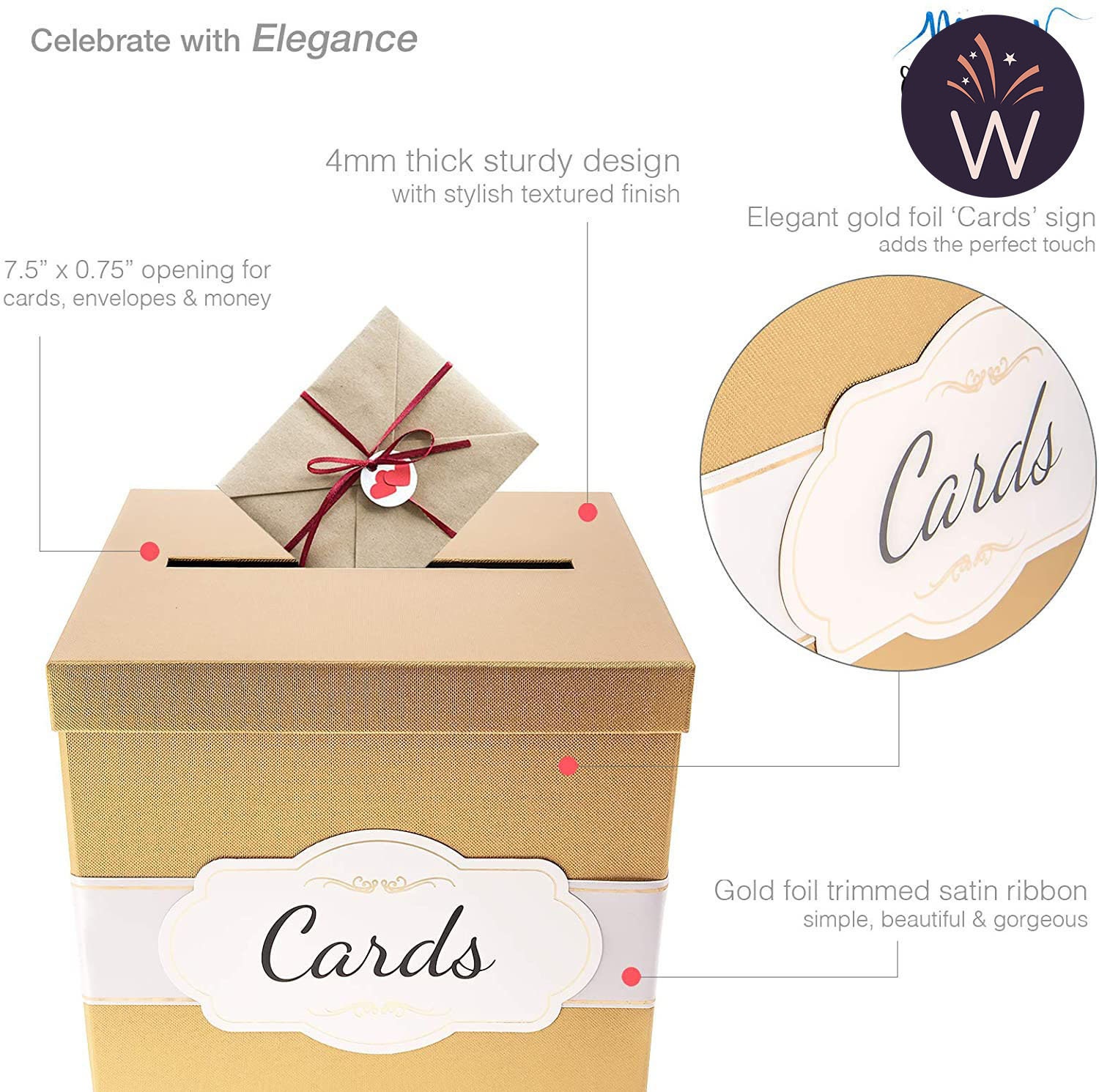 Graduation Gift Box 10x10 Gold Card Box - Etsy