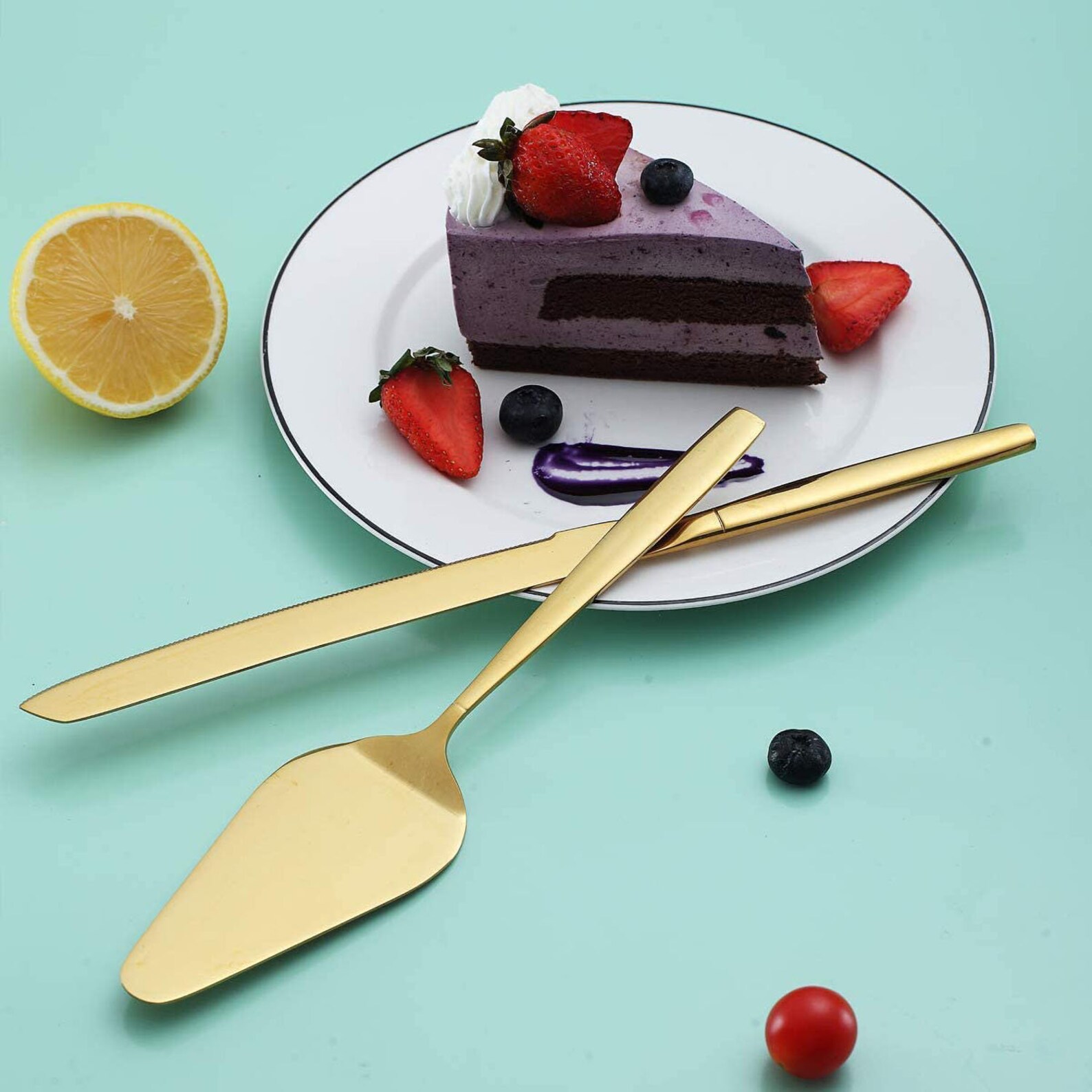 Gold Cake Cutting Set Cake Serving Set 2pcs No Rust Set Cake - Etsy