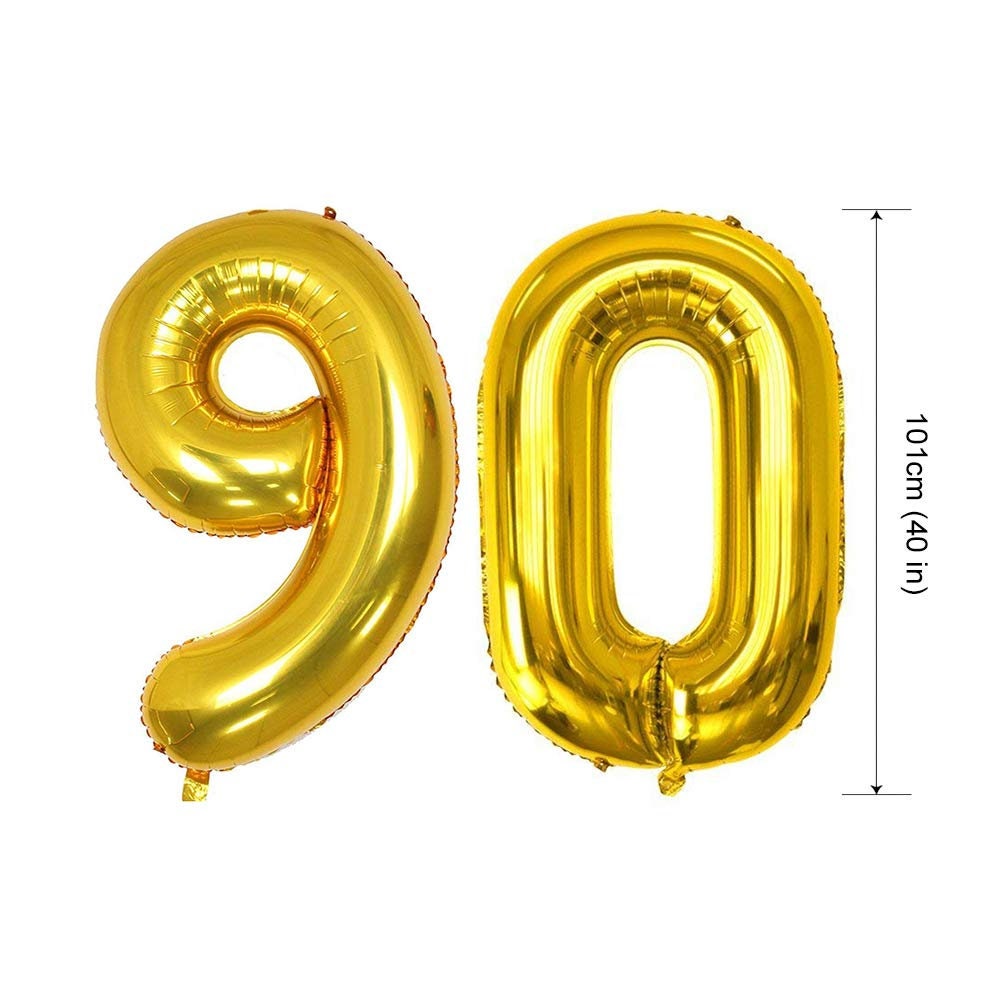 42pack 90th Birthday Party Decorations Black Gold Number | Etsy