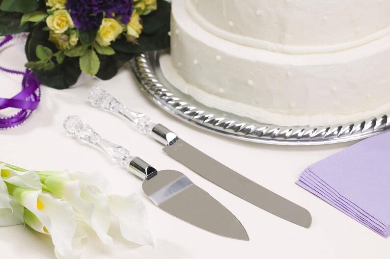 Cake Cutting Set Cake Serving Set Acrylic Stainless Steel Set - Etsy