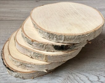 15 PCS Large Slices Rustic Slices Rustic Wood Slices for DIY Birch Tree ...