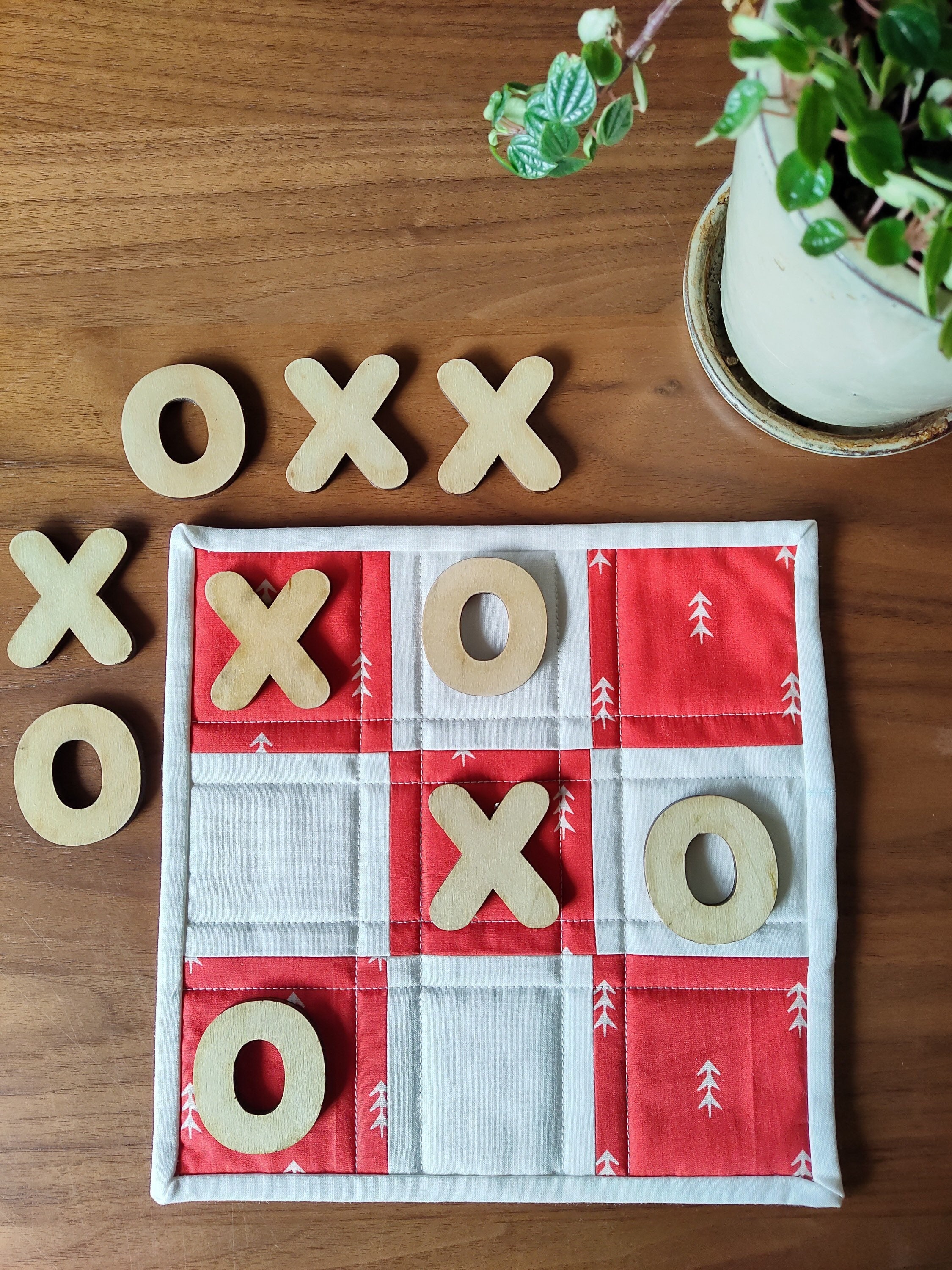 Quilted Tic Tac Toe Board Tree Print Kids Gift Machine - Etsy