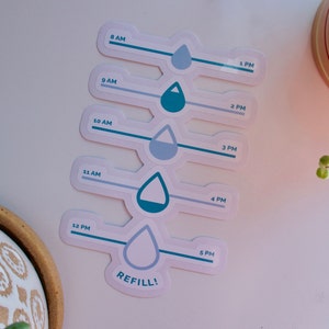 Water Bottle Tracker Sticker | Easy Peel Glossy | 10 Hour H20 Tracker ...