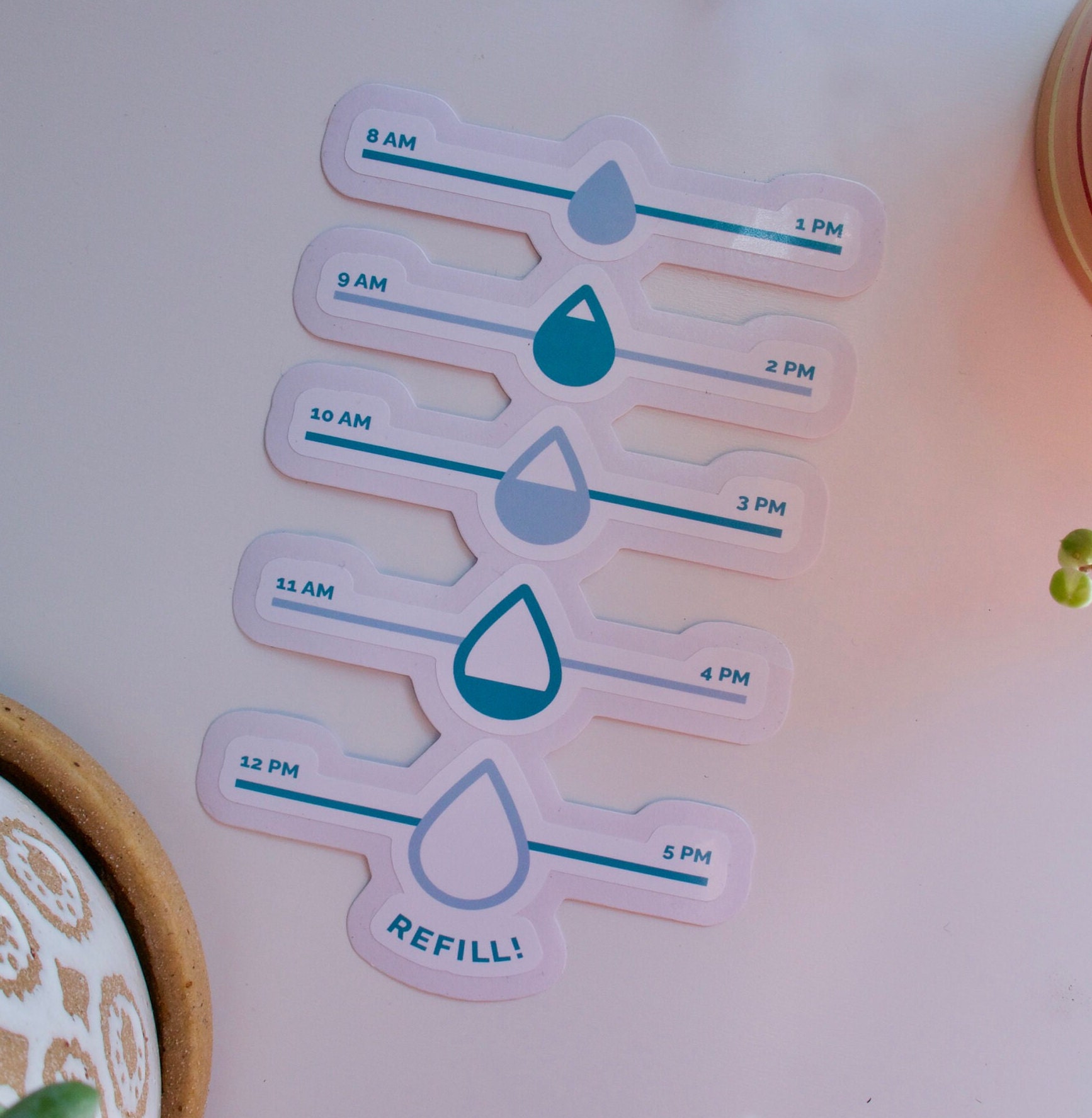 Water Bottle Tracker Sticker | Easy Peel Glossy | 10 Hour H20 Tracker ...