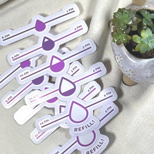 Water Bottle Tracker Sticker | Easy Peel Glossy | 10 Hour H20 Tracker ...