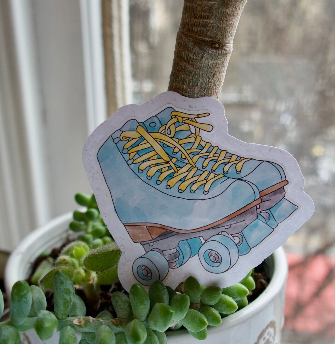 Roller Skates Sticker Waterproof Vinyl Blue Roller Skates 2in / 4in ...