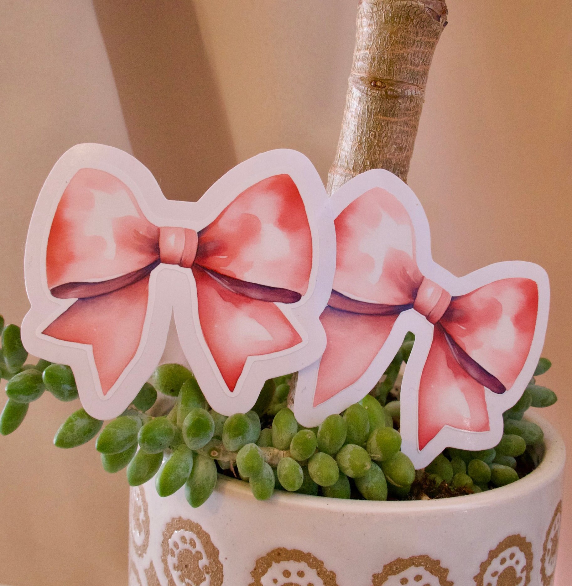 Pink Bow Sticker Water Color Helmet Sticker Girly Girl Gift Water ...