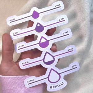 Water Bottle Tracker Sticker | Easy Peel Glossy | 10 Hour H20 Tracker ...