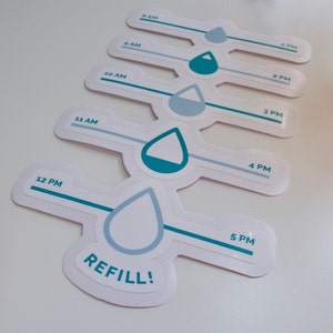 Water Bottle Tracker Sticker | Easy Peel Glossy | 10 Hour H20 Tracker ...