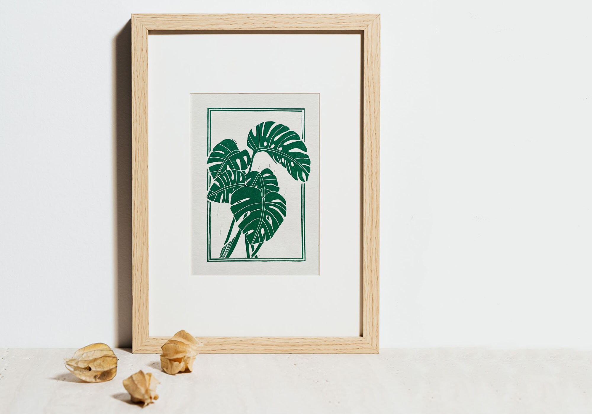 Lino Cut Print Monstera Print Original Relief Print House Plants Print ...