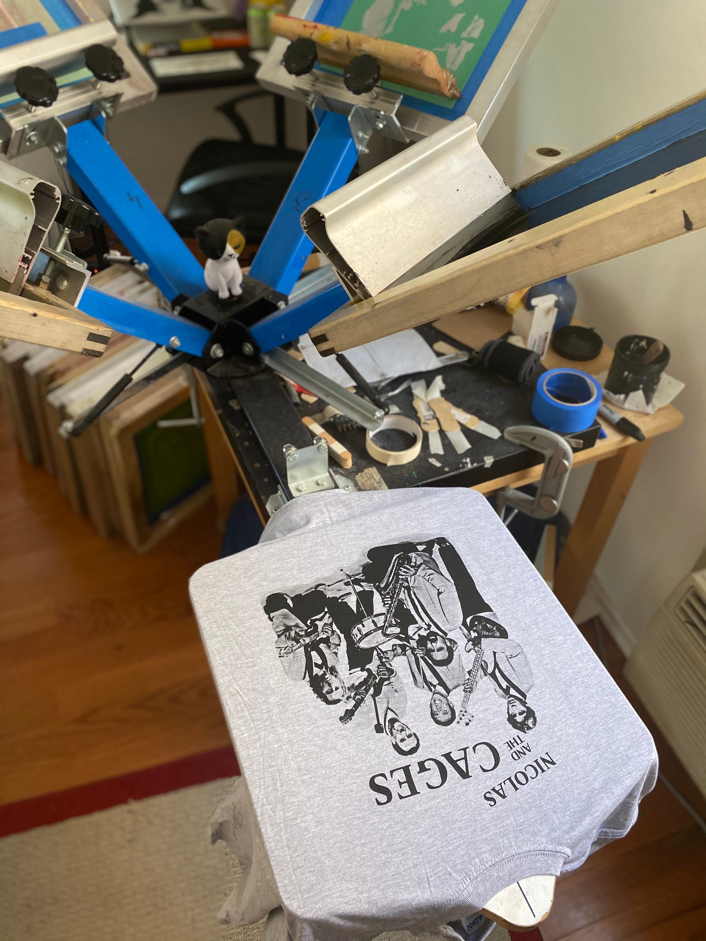 Nicolas Cage Band Shirt (hand Printed Original Design // Single Color ...