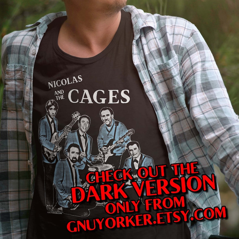 Nicolas Cage Band Shirt the original Gnuyorker Design Hand - Etsy