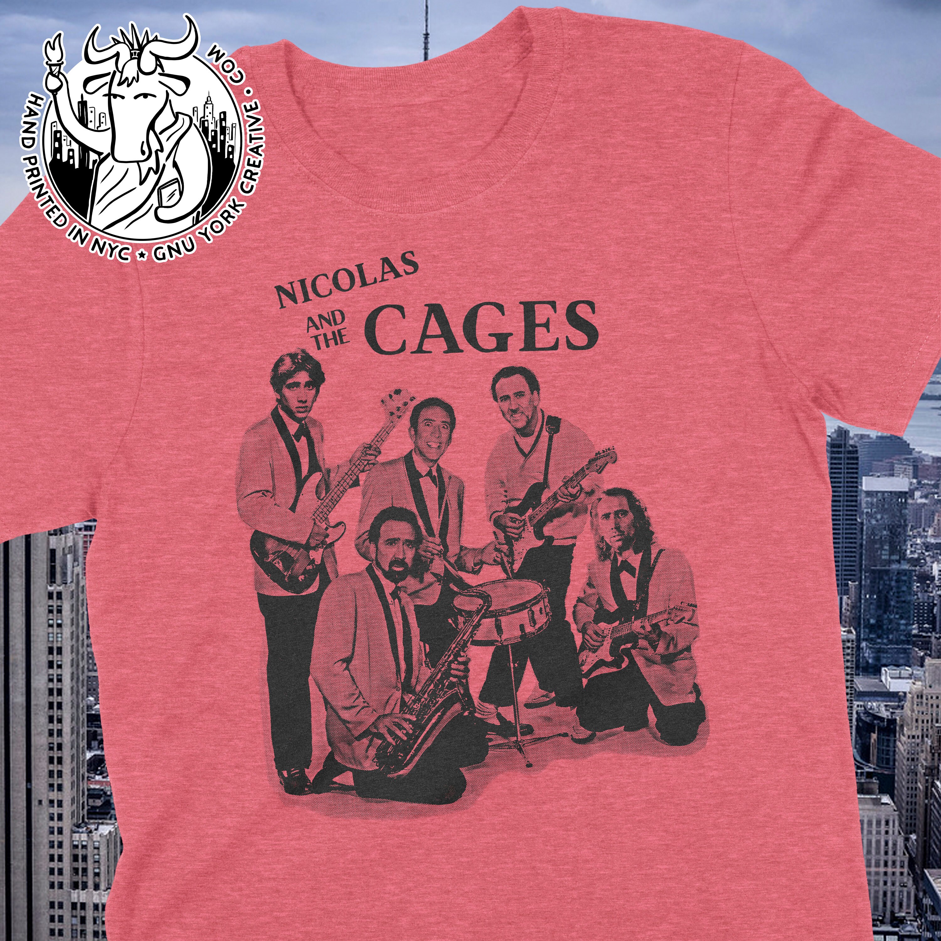 Nicolas Cage Band Shirt hand printed original design // | Etsy