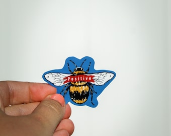 Bee Positive Vinyl Sticker - Etsy