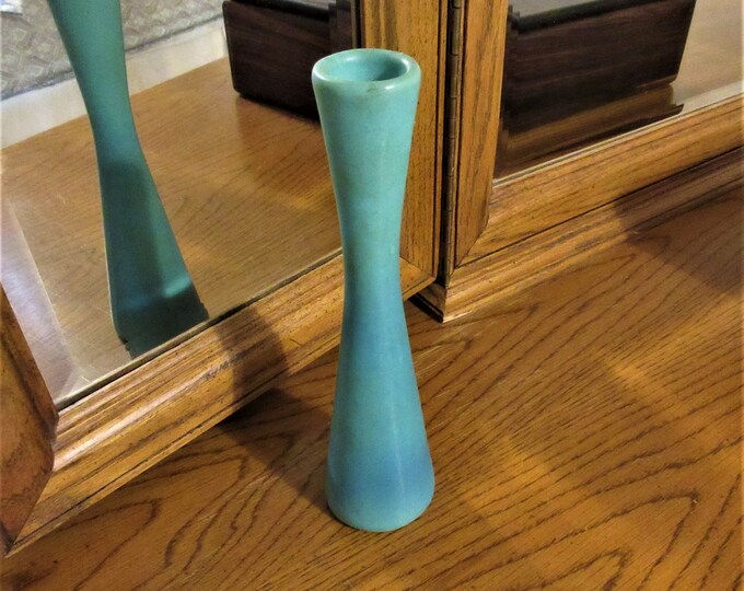 Van Briggle Art Pottery Bud Vase Ming Blue Ombre Turquoise Green Blue ...