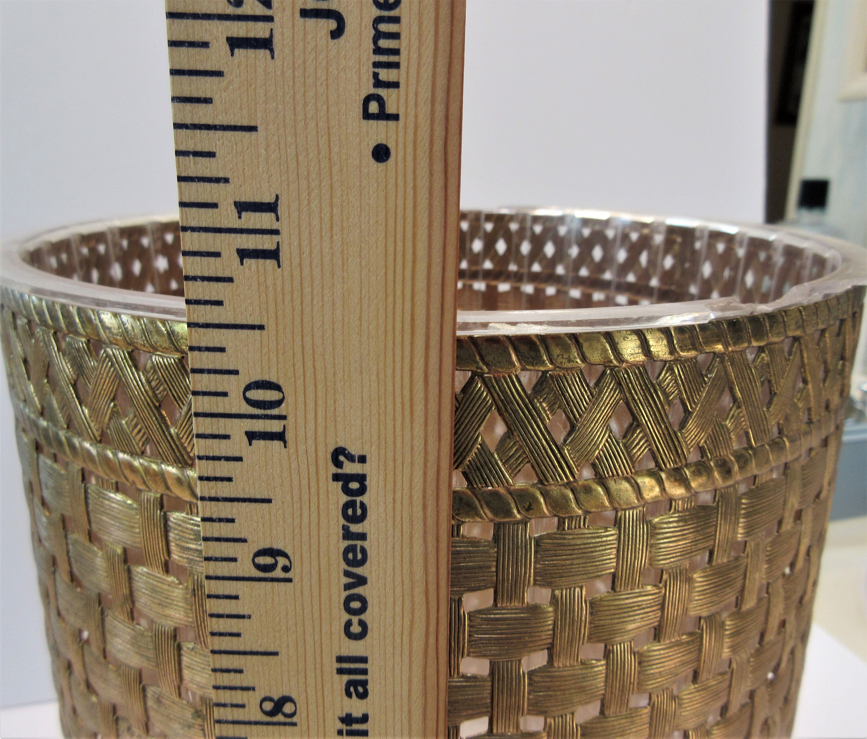 Hollywood Regency Gold Footed Wastebasket Trash Can W/plastic LINER ...