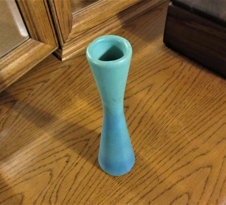 Van Briggle Art Pottery Bud Vase Ming Blue Ombre Turquoise Green Blue ...