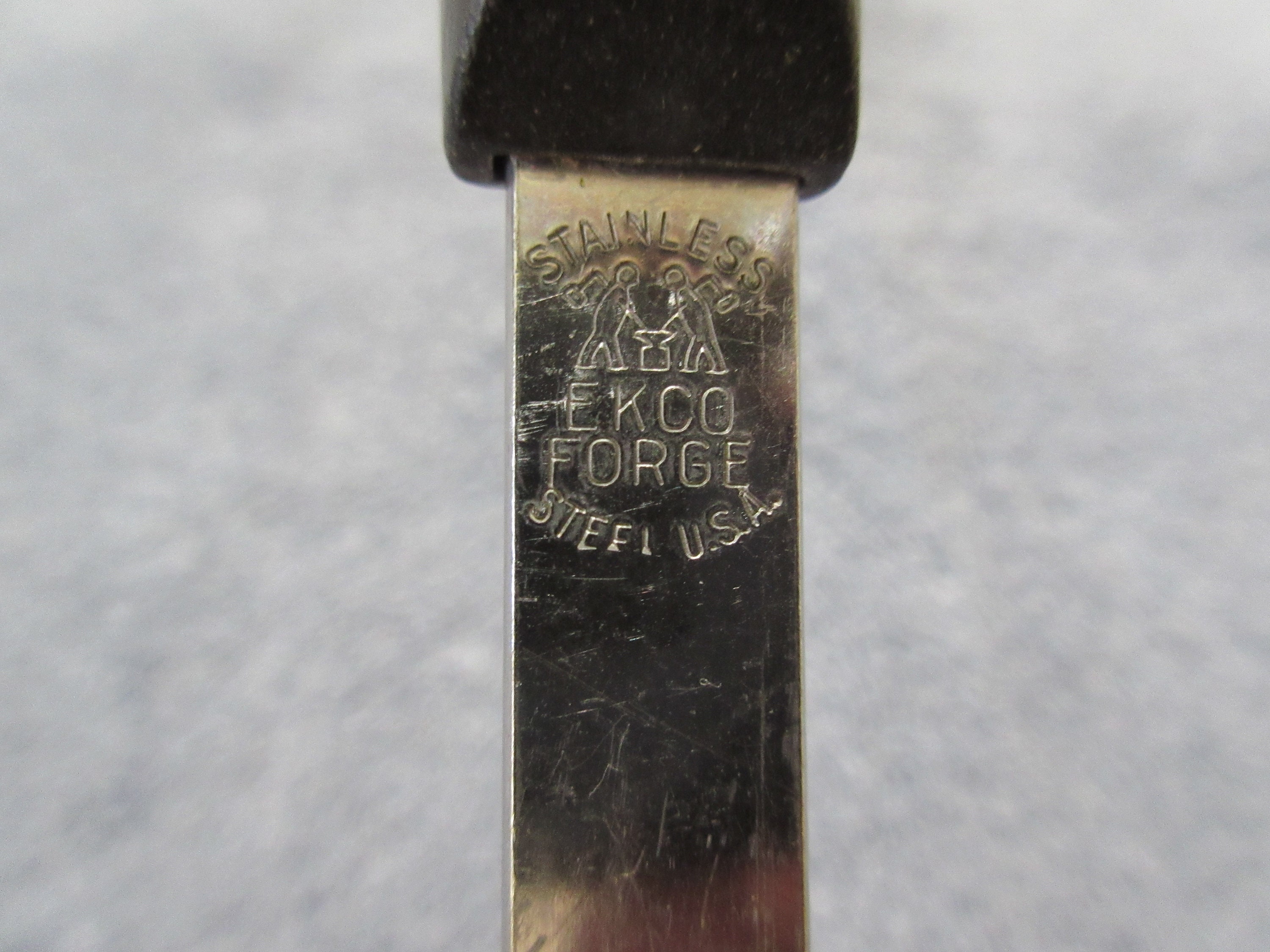 EKCO FORGE Soup Ladle 11 Stainless Steel Made in USA Black Riveted ...