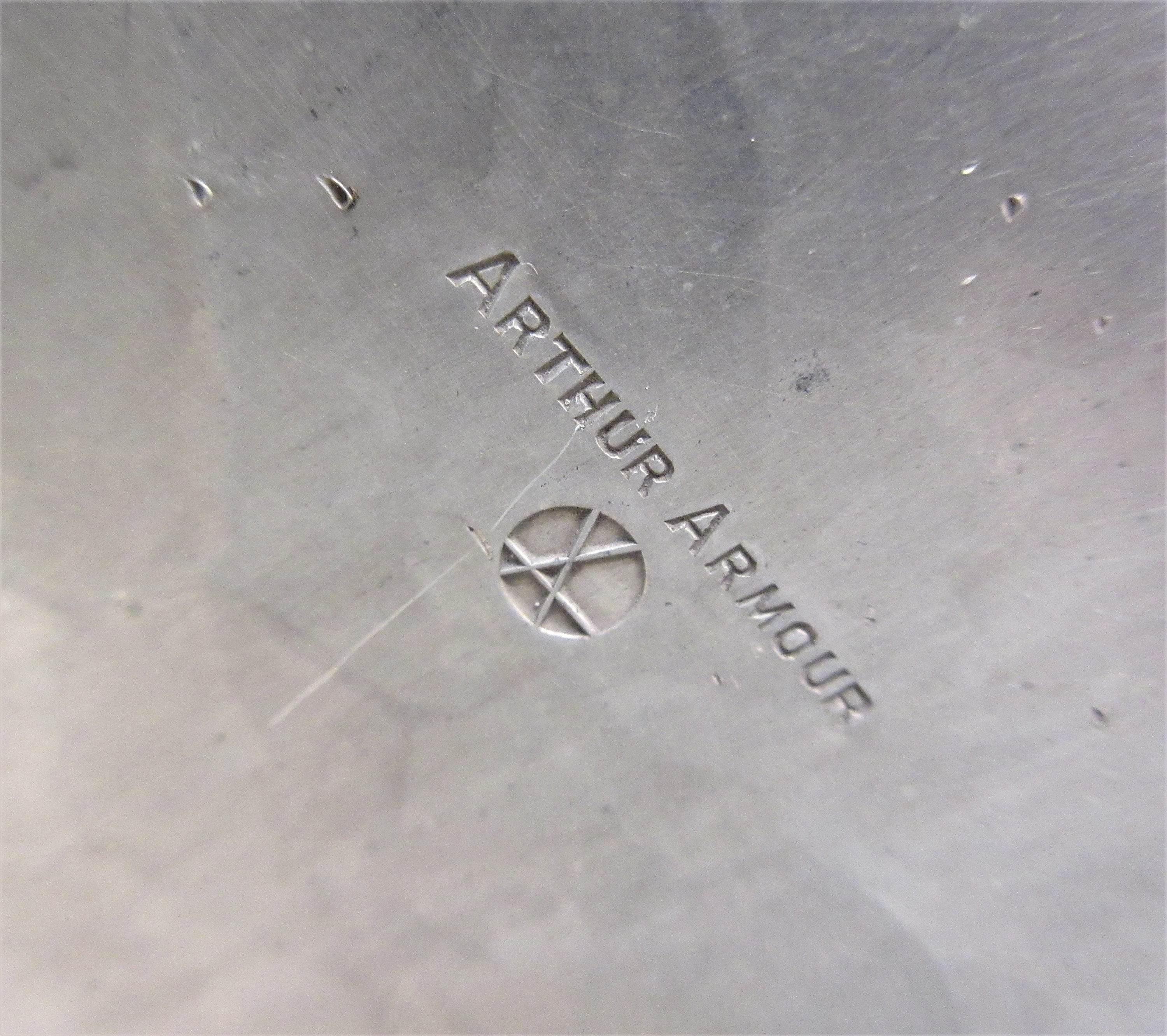 Arthur Armour World Map Waste Basket Trash Can Hand Wrought Hammered ...