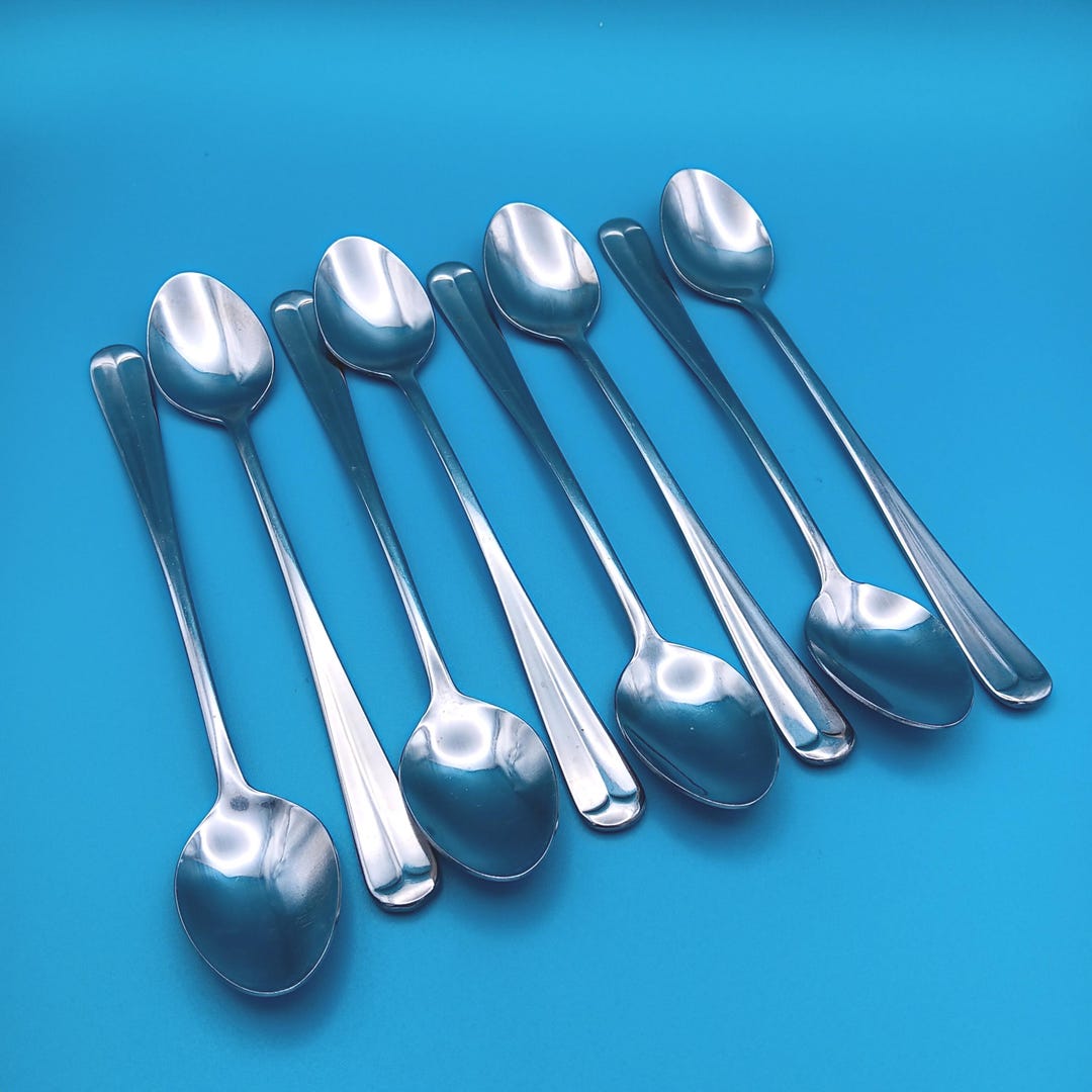 Towle ASHLEY Supreme Iced Tea Spoons Set of 8 Stainless Steel Flatware ...
